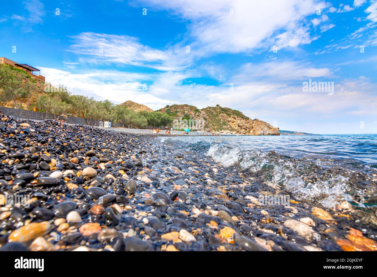 Volcano beach Mavra Volia on Chios island, Greece Stock Photo - Alamy