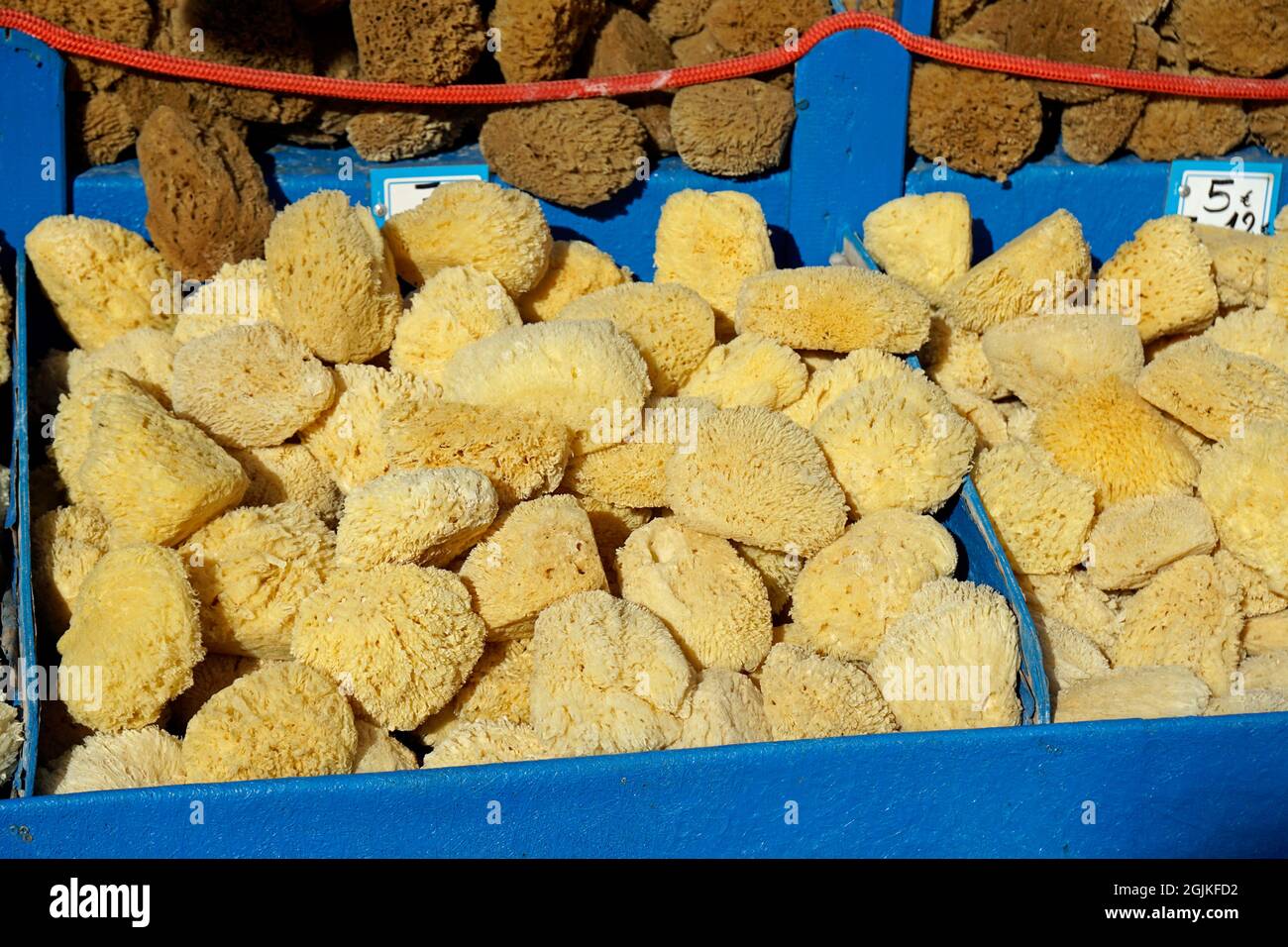 natural sponges from rhodes island in greece Stock Photo - Alamy