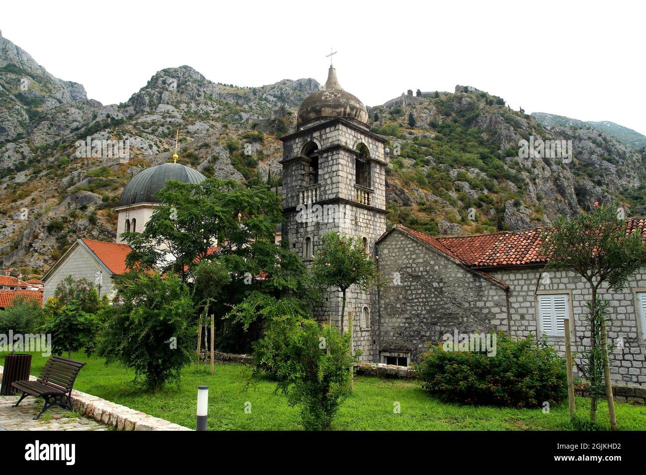 UNESCO world heritage site the city of Kotor in Montenegro. Old ...