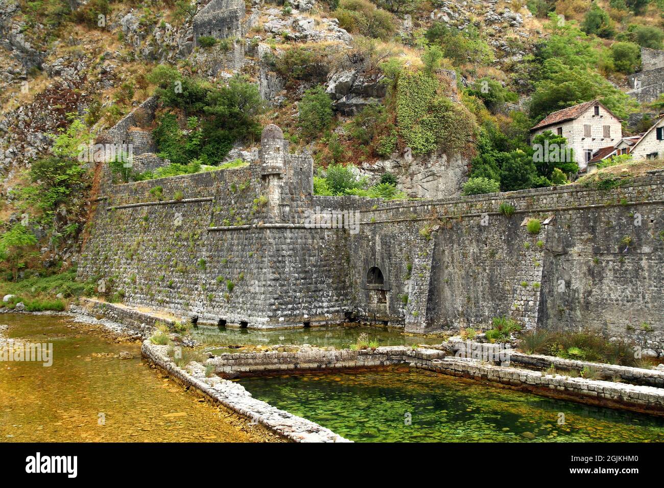 UNESCO world heritage site the city of Kotor in Montenegro. Old ...