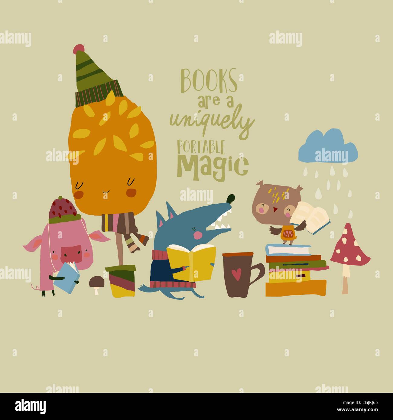 Cute Animals Reading