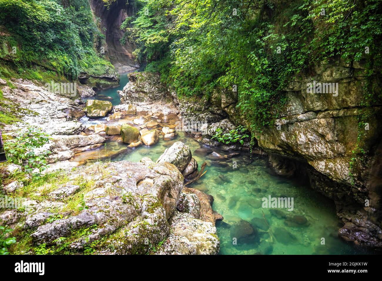 Scenic views of Martvili Canyon in Georgia tourist destination and ...