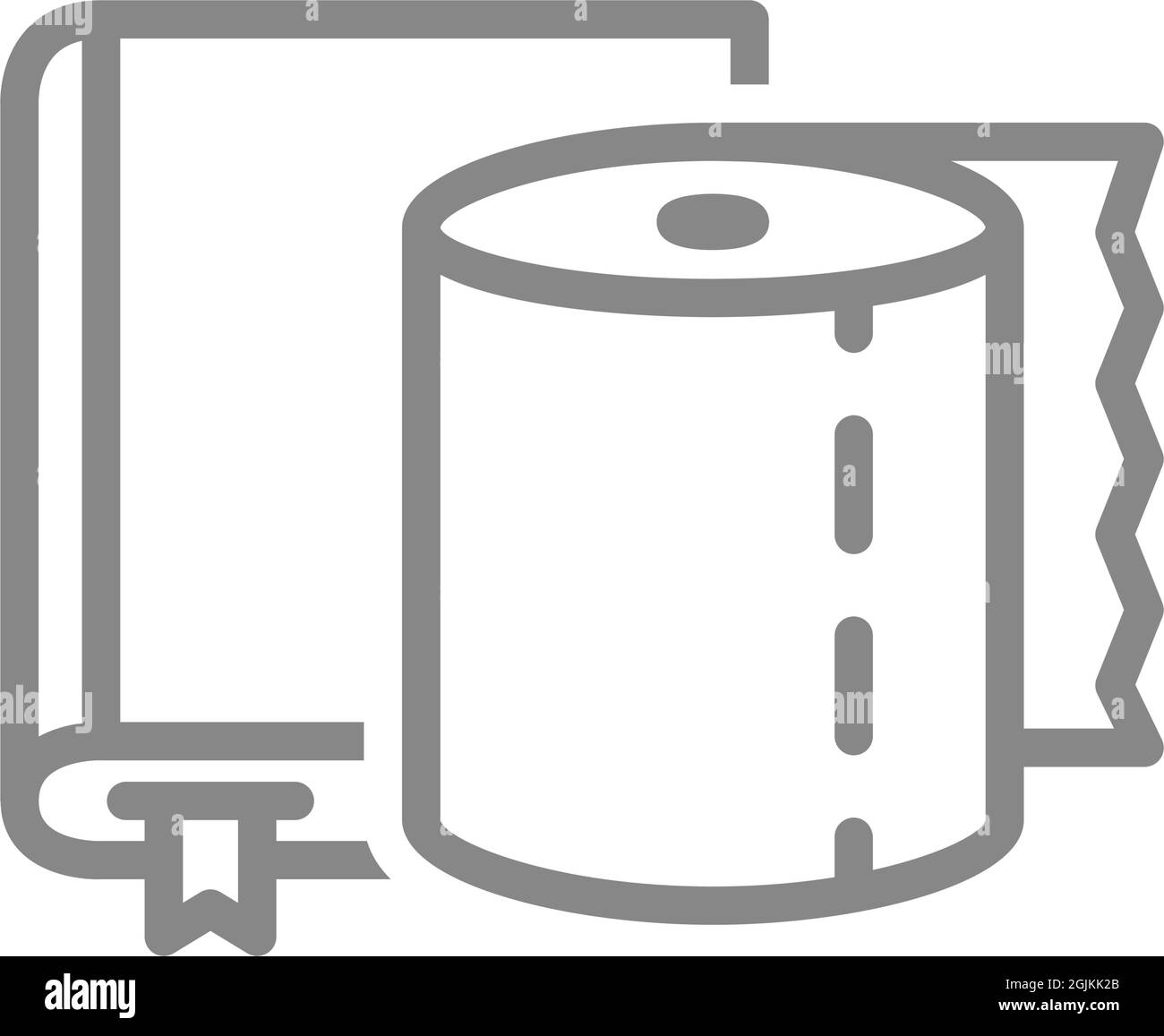 Paper towels and book line icon. Paper roll, recycled book Stock Vector ...
