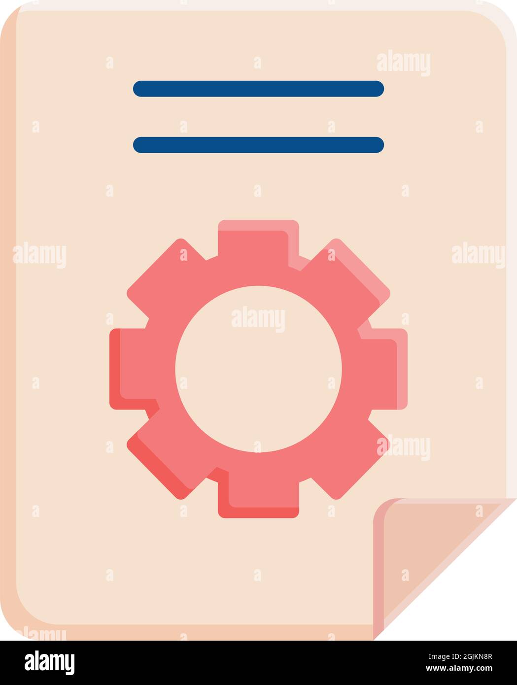 document with gear wheel icon Stock Vector Image & Art - Alamy