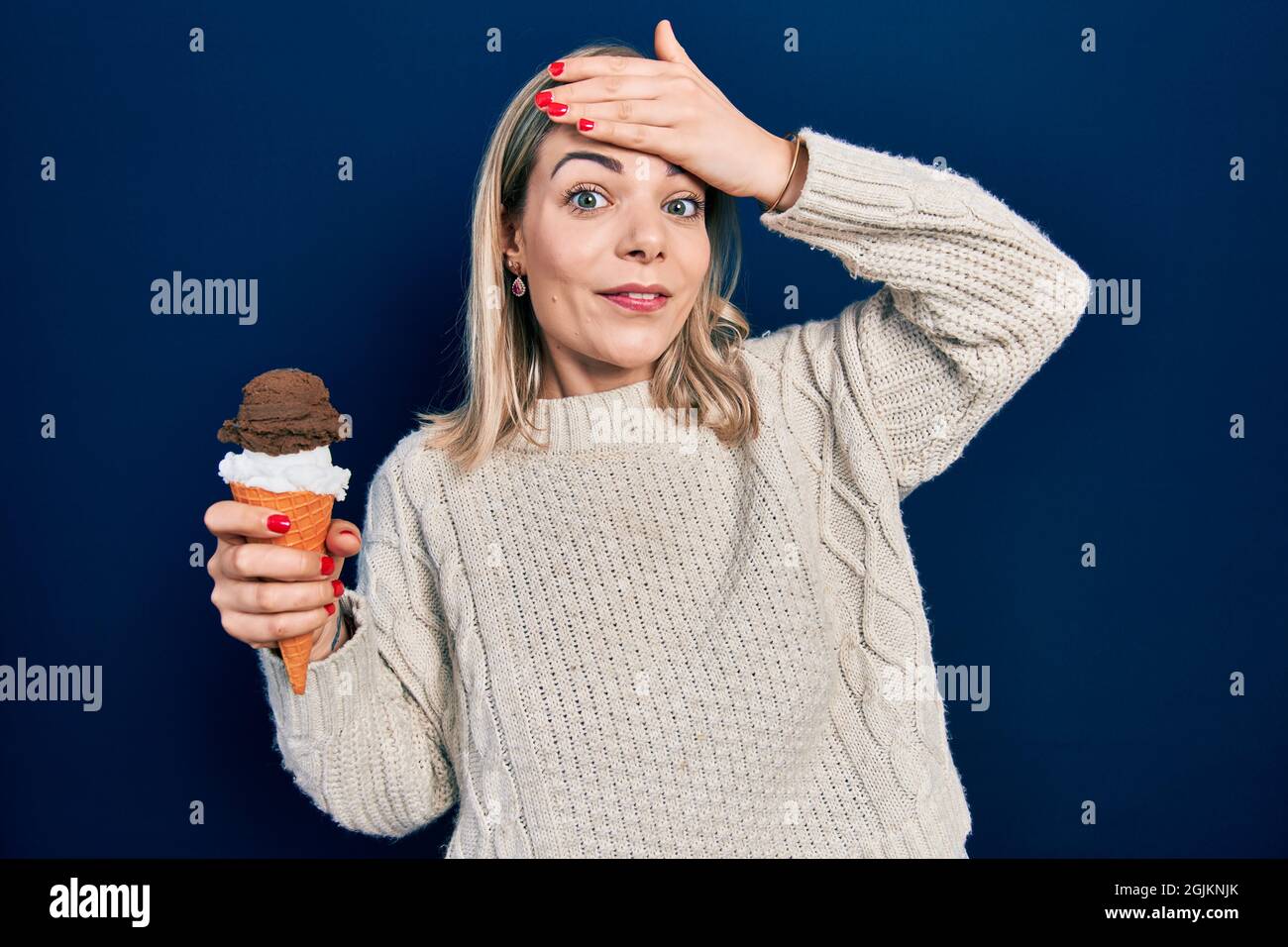 Woman ice cream cone sad hi-res stock photography and images - Alamy