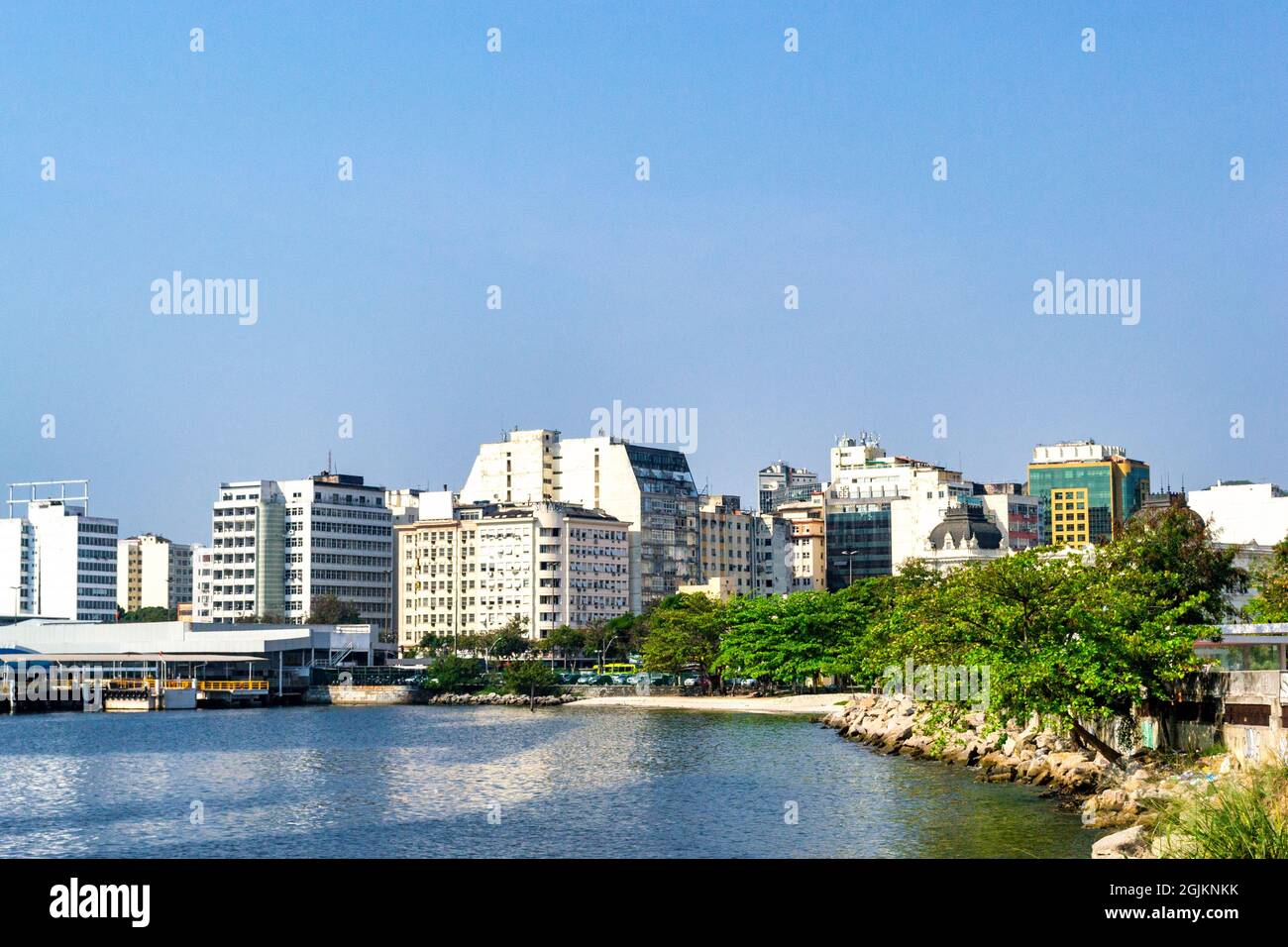 Urban skyline in the coast district or waterfront in Niteroi, Rio de ...