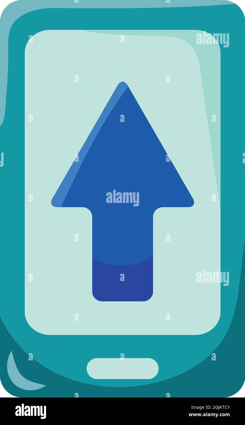 cellphone with blue arrow icon Stock Vector Image & Art - Alamy