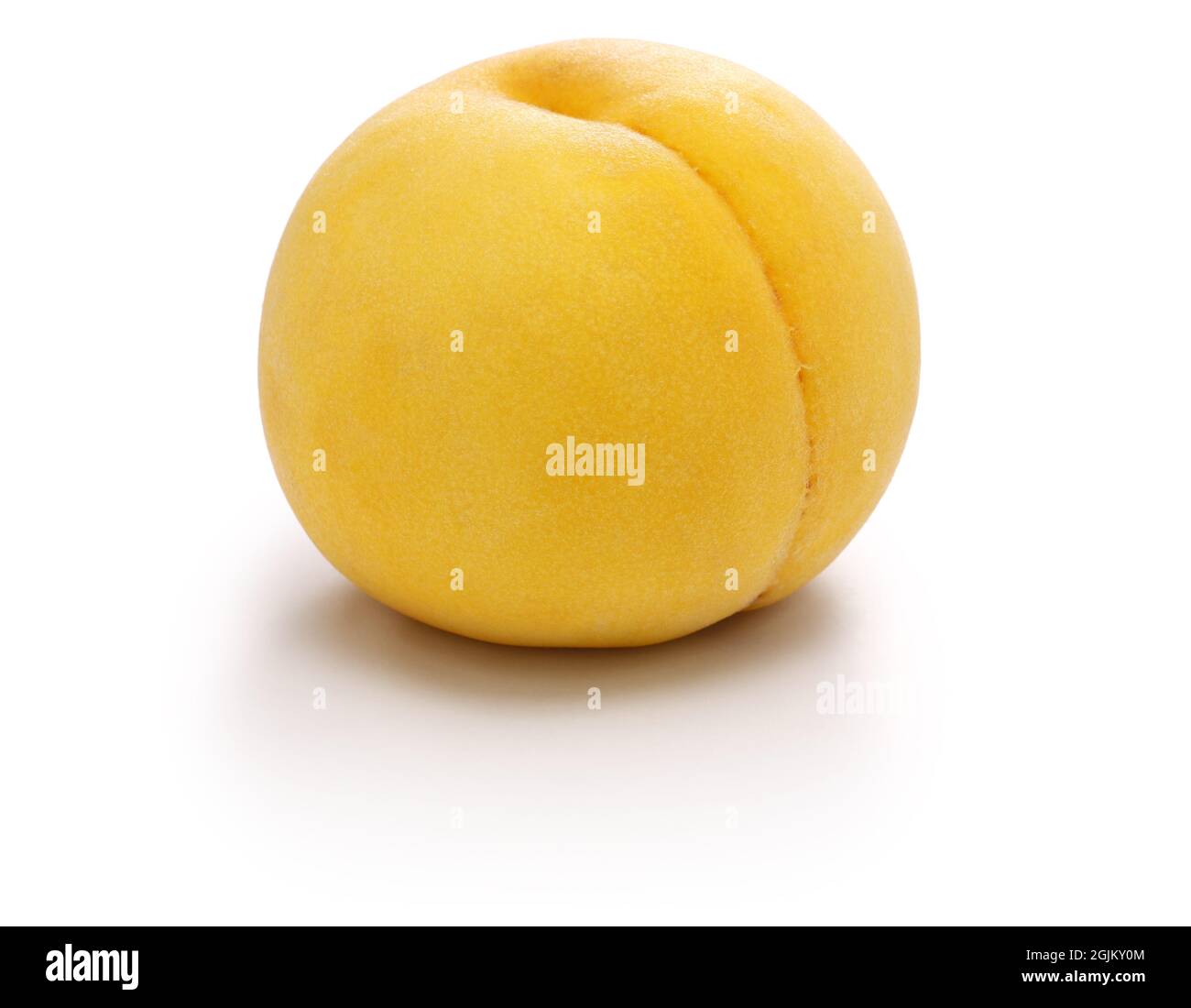 fresh yellow peach isolated on white background Stock Photo - Alamy