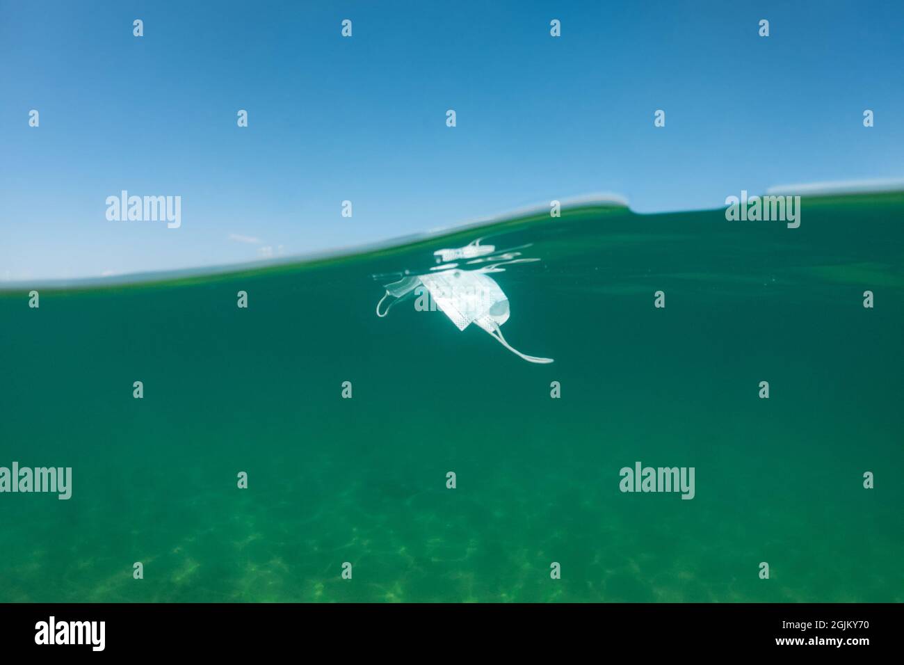 Ocean pollution with face masks. Overuse during the coronavirus ...