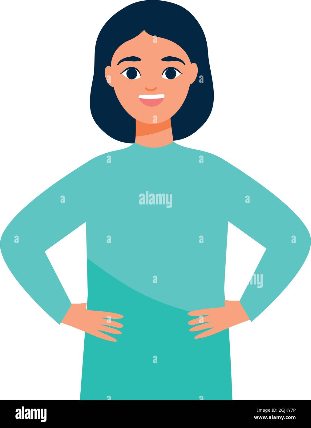 cartoon woman smiling on white background Stock Vector Image & Art - Alamy