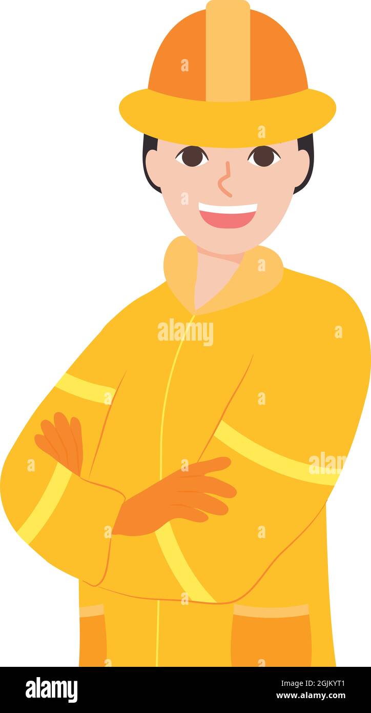 cartoon fireman icon on white background Stock Vector Image & Art - Alamy