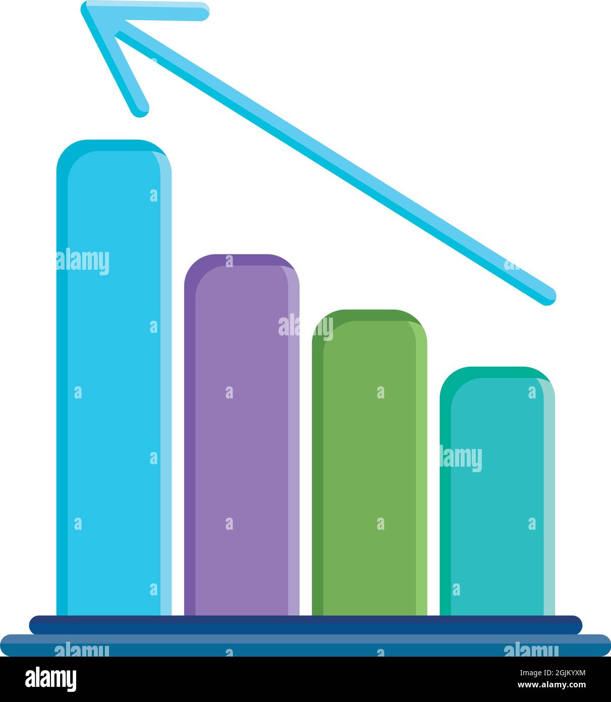 bar chart with ascending arrow Stock Vector Image & Art - Alamy