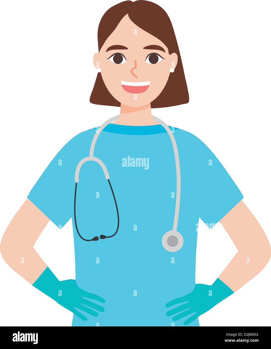 Female doctor workplace working Stock Vector Images - Alamy