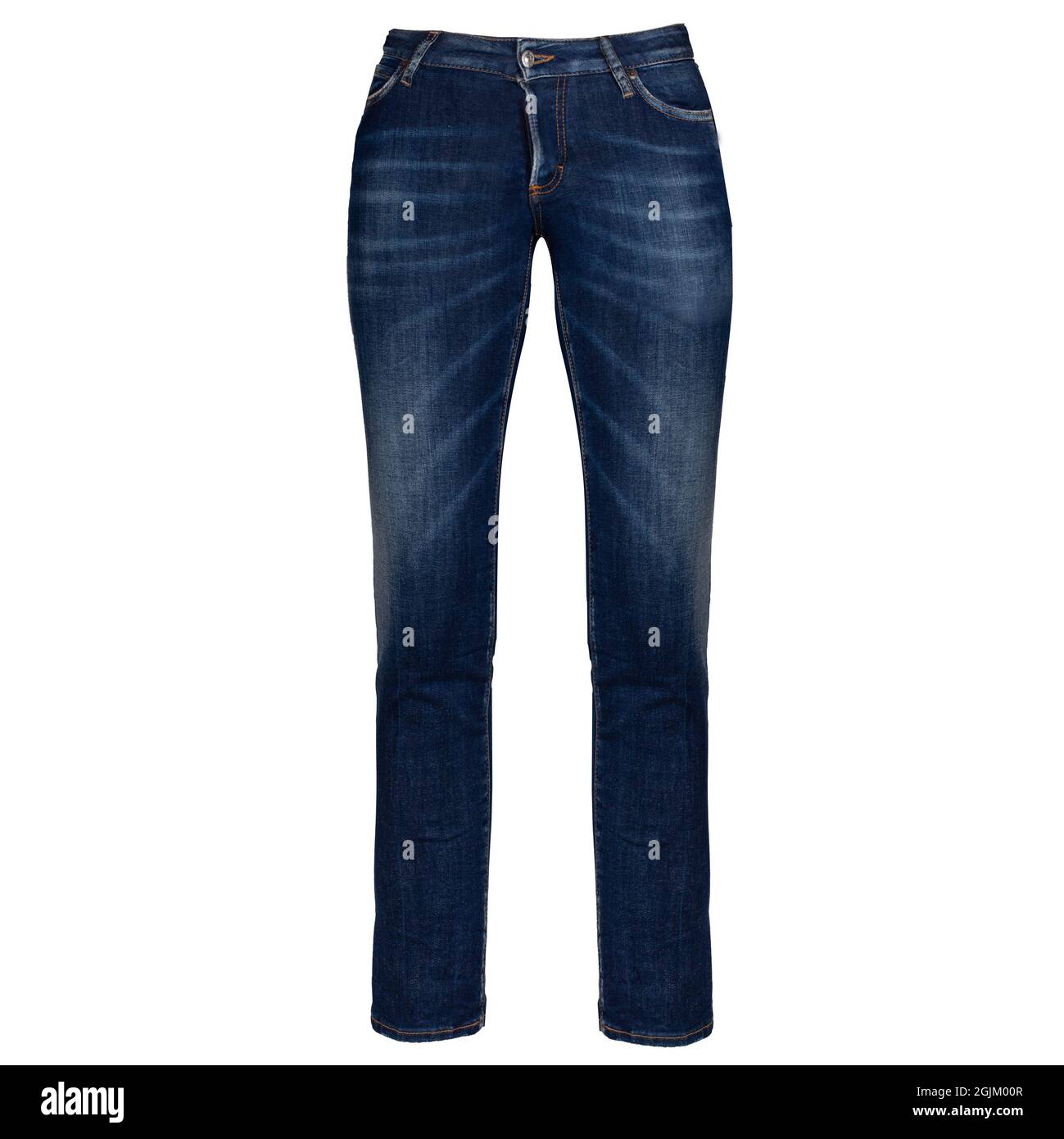 Shot of an adult female blue jeans with white background for young ...