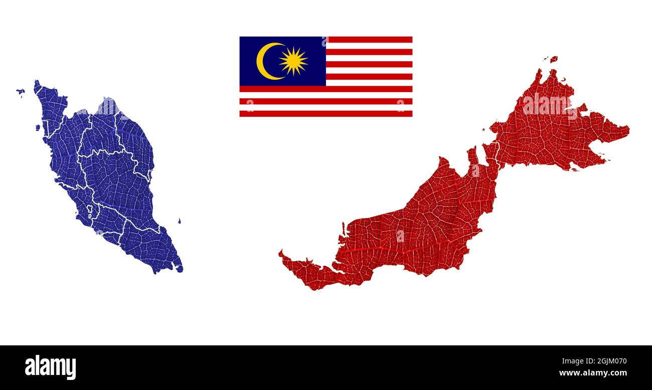 Illustration of Malaysia detailed flag map on the white isolated ...