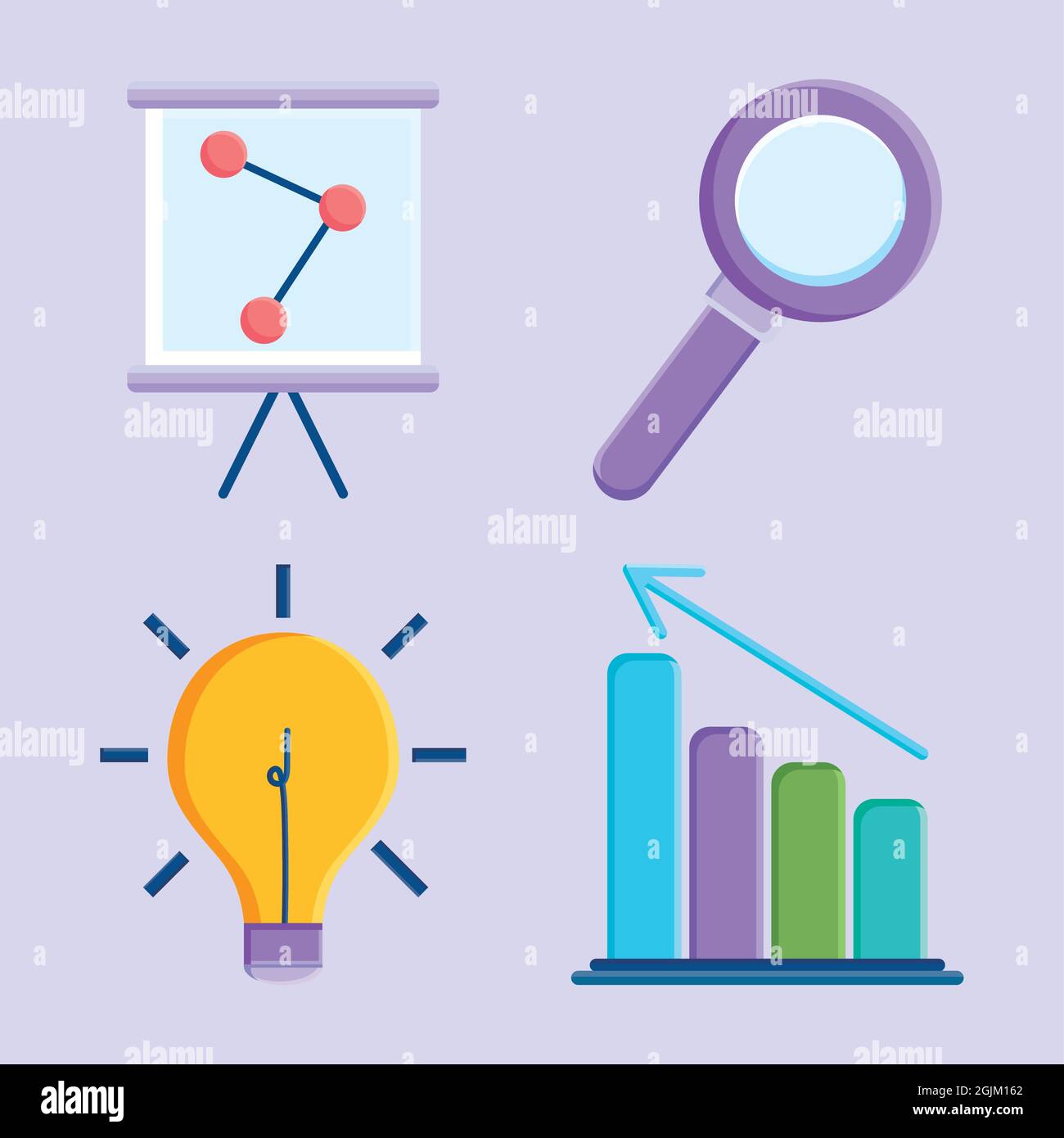 strategy icon set on purple background Stock Vector Image & Art - Alamy