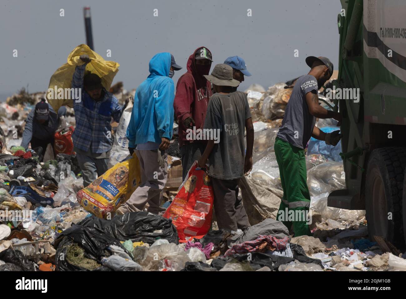 Men, women and children work as scavengers in the municipal garbage ...