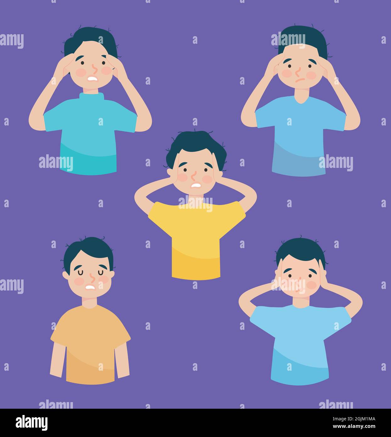 stressed men icon set design Stock Vector Image & Art - Alamy