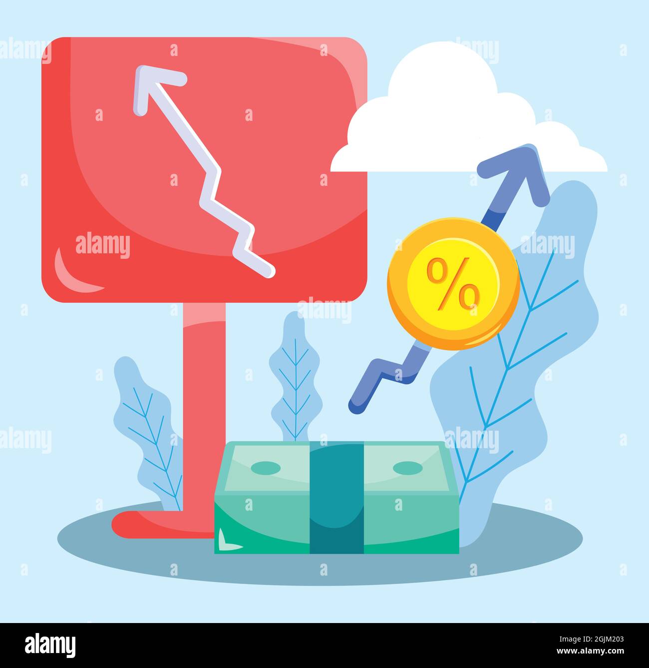 money interest illustration with icons Stock Vector Image & Art - Alamy