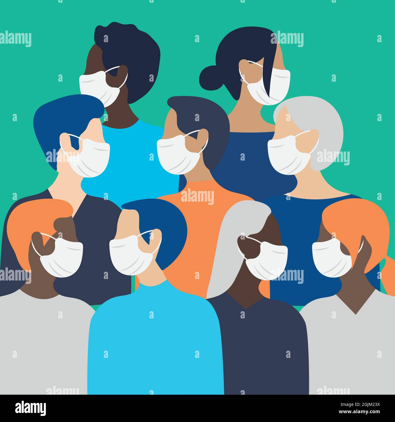 profile people with face masks design Stock Vector Image & Art - Alamy