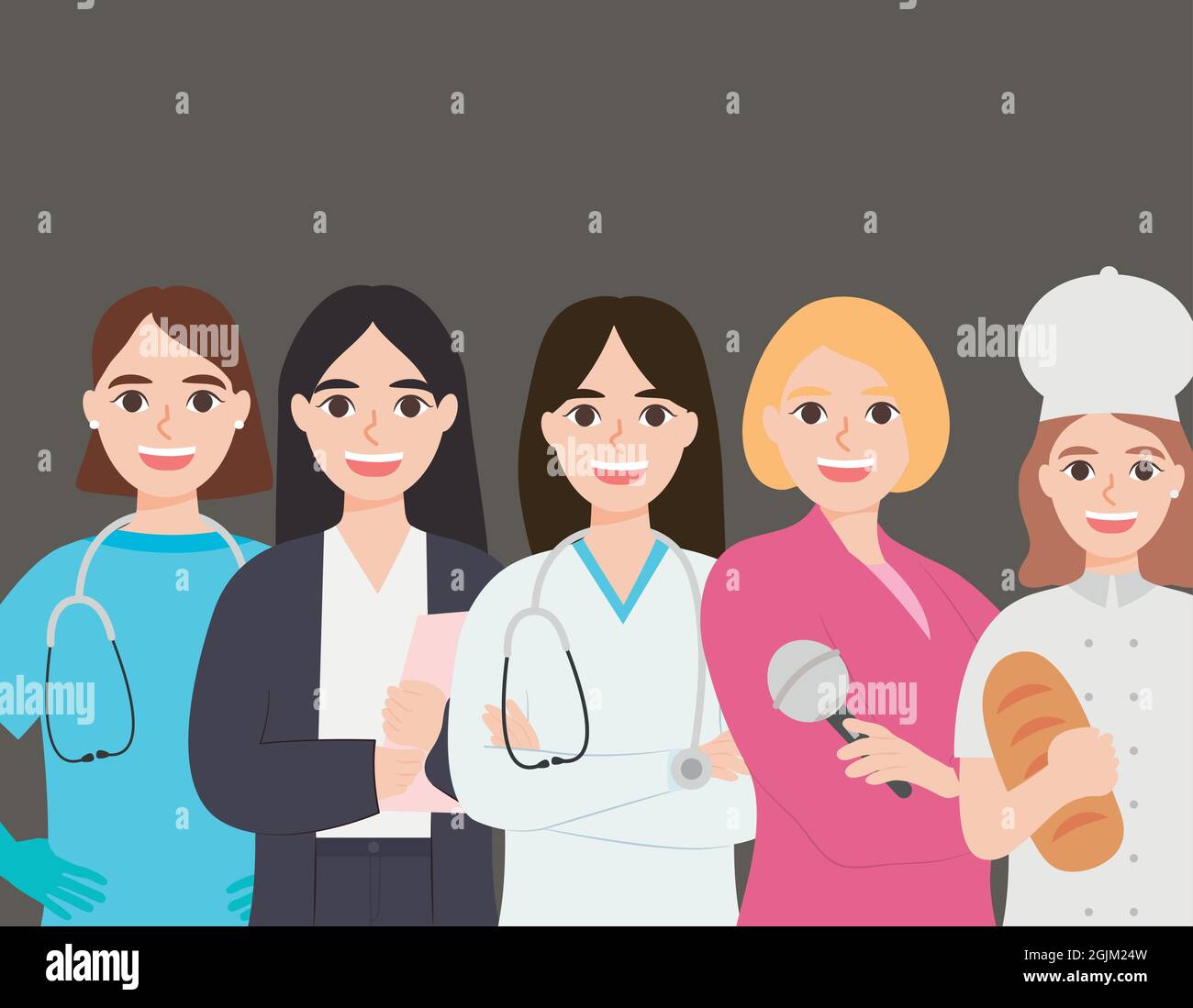cartoon women professions illustration design Stock Vector Image & Art ...