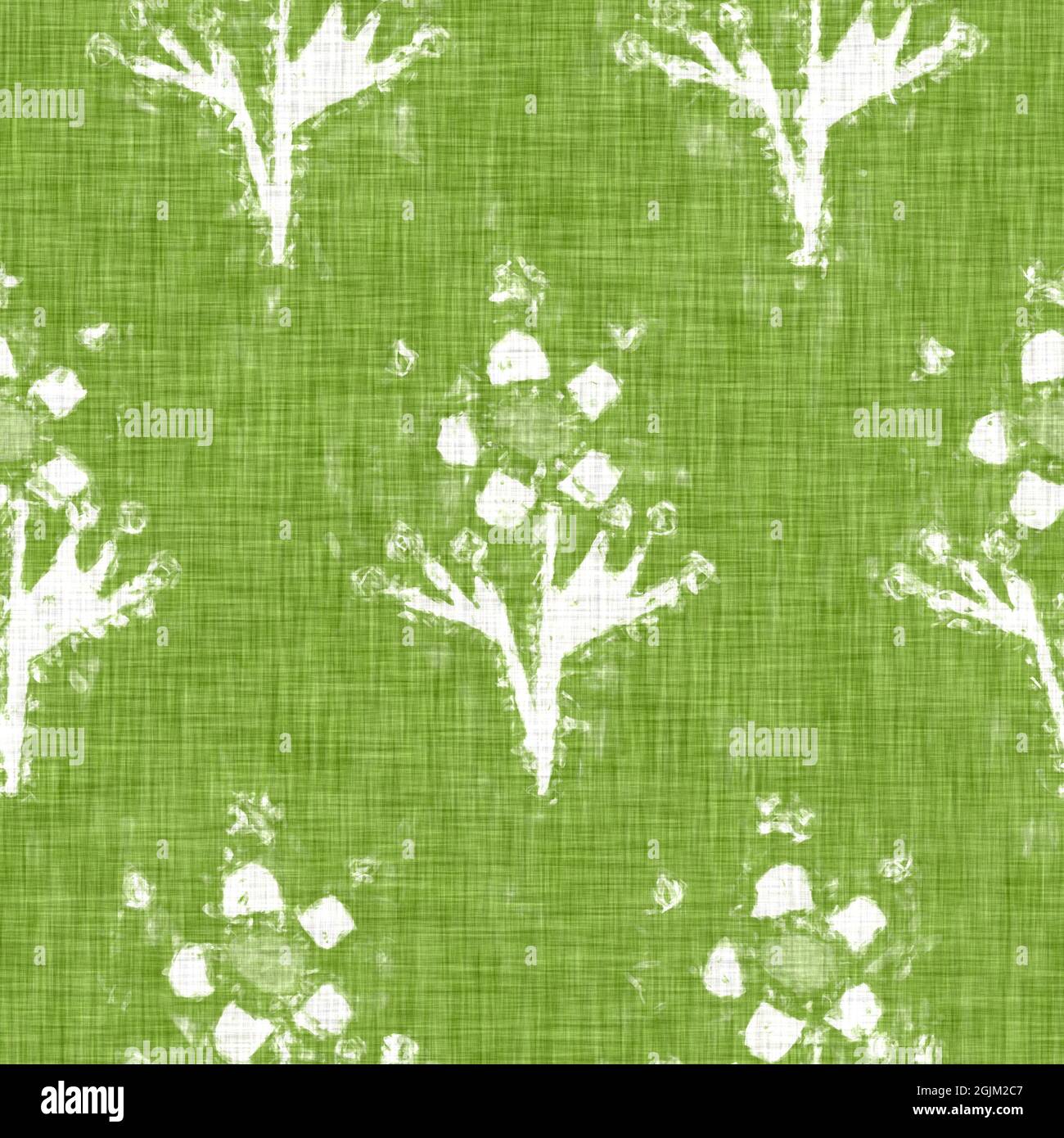 Hand drawn flower motif linen texture. Whimsical garden seamless ...