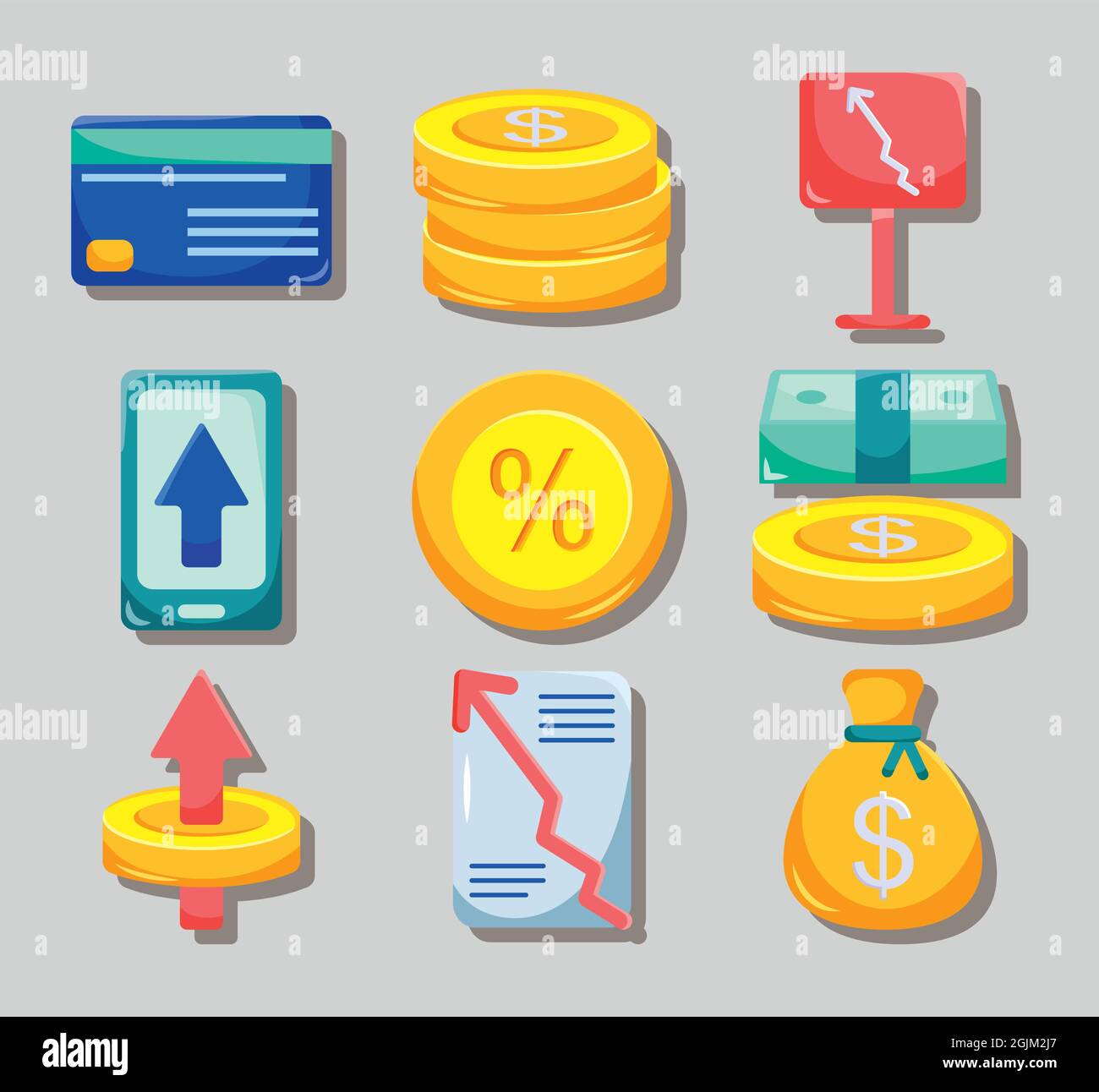 money and interest icon collection design Stock Vector Image & Art - Alamy