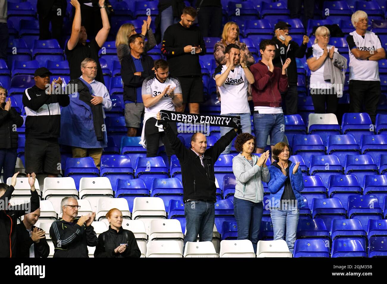 Derby County fans in the stands during the Sky Bet Championship match ...