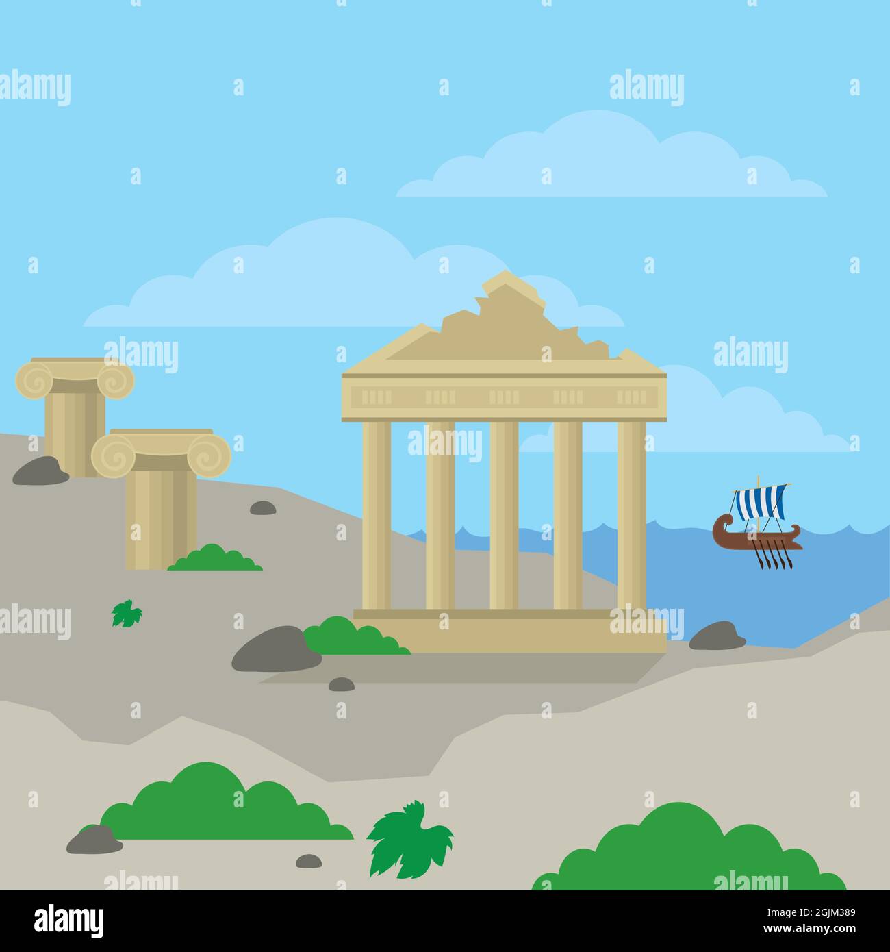 Temple of athena greece Stock Vector Images - Alamy