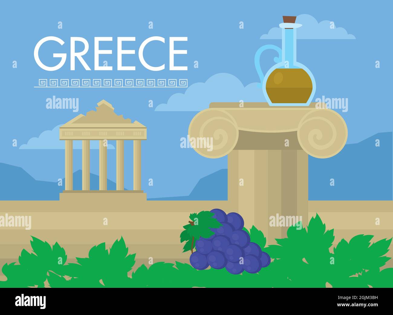 greece lettering and scene icons Stock Vector Image & Art - Alamy