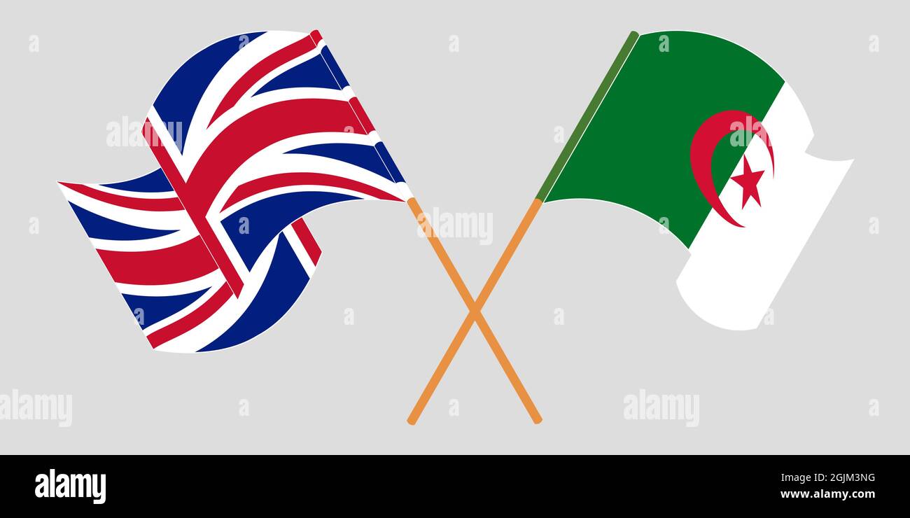 Two crossed flags united Stock Vector Images - Alamy