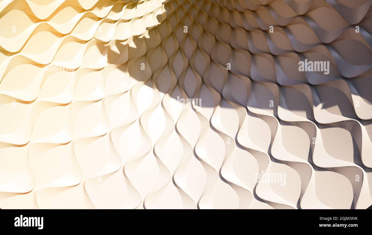 curved parametric surface with wavy pattern. 3d rendering Stock Photo - Alamy