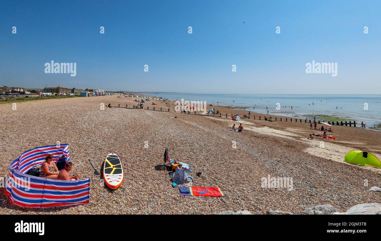 Worthing Town, West Sussex on the South Coast by the English Channel ...