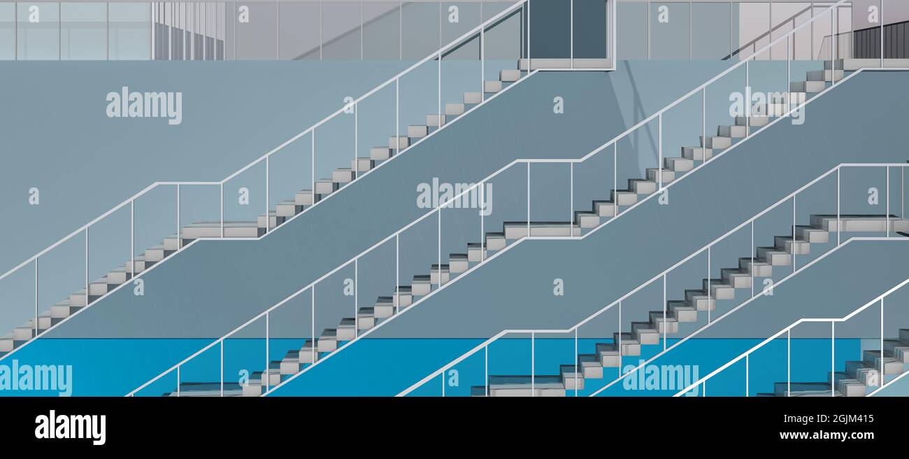 background with multiple stairs. 3d rendering Stock Photo - Alamy