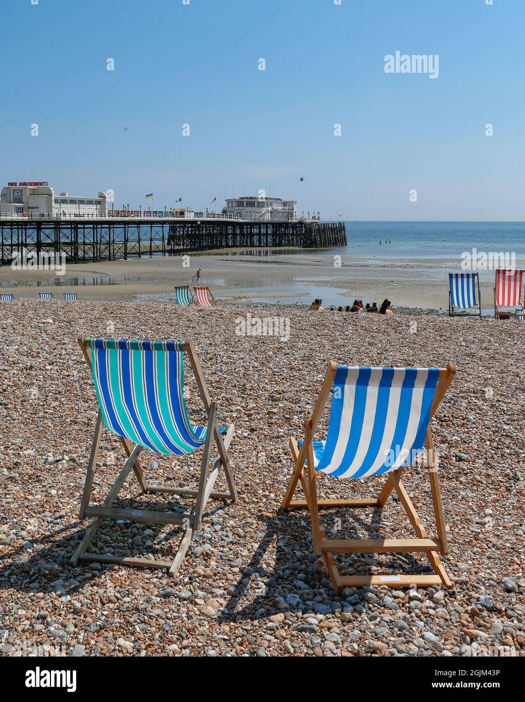 Worthing Town, West Sussex on the South Coast by the English Channel ...