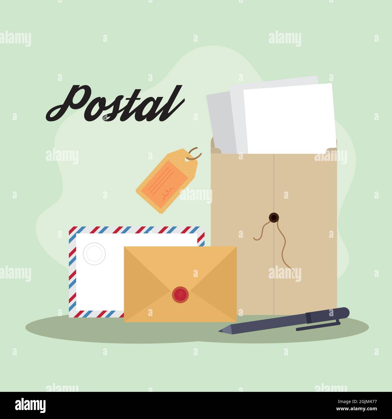 postal service lettering with envelopes Stock Vector Image & Art - Alamy