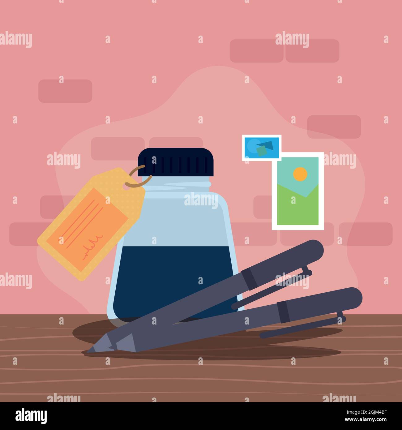 postal stamps and ink icons Stock Vector Image & Art - Alamy