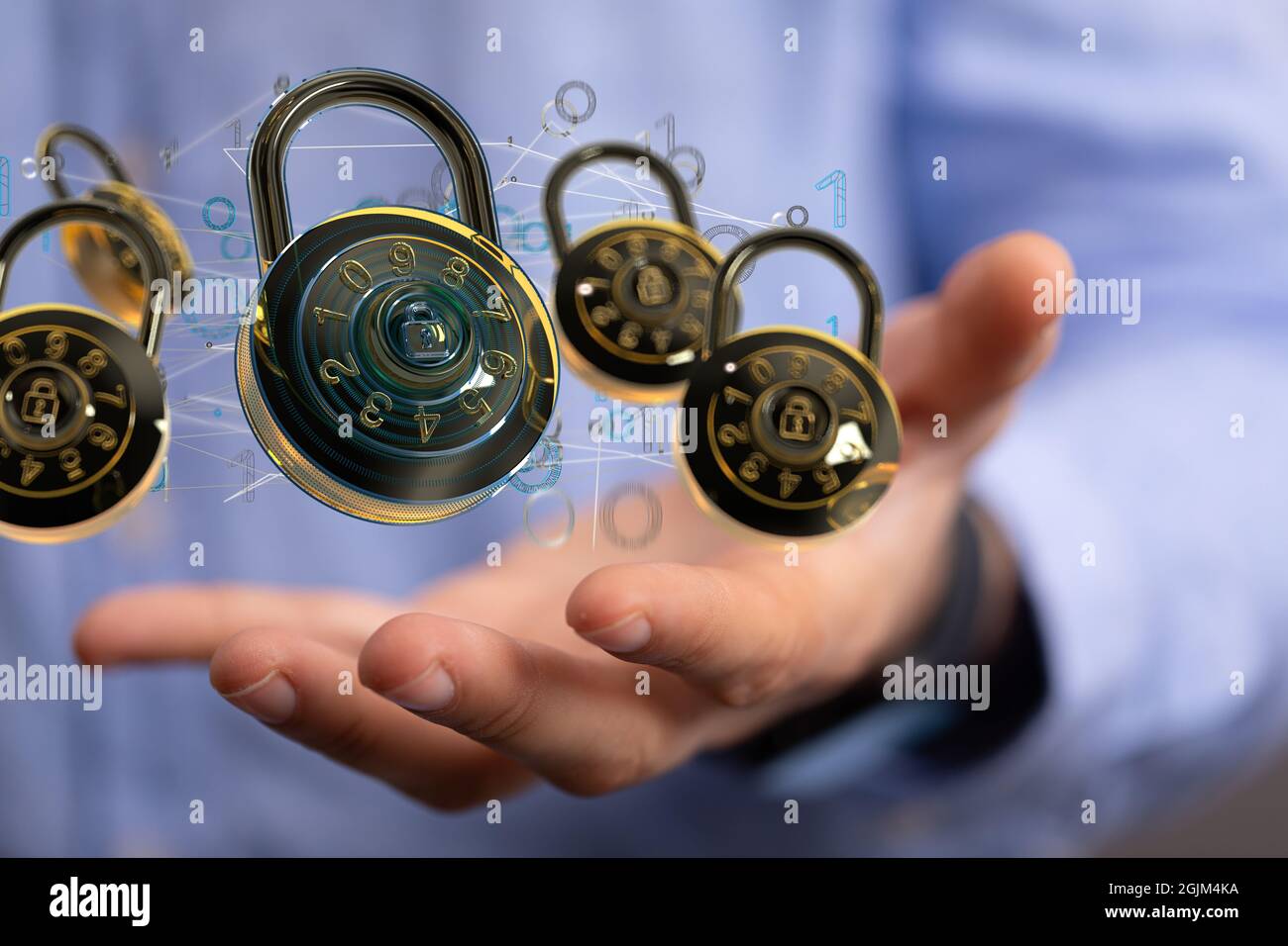 3d render of personal data security Illustrates cyber data or ...