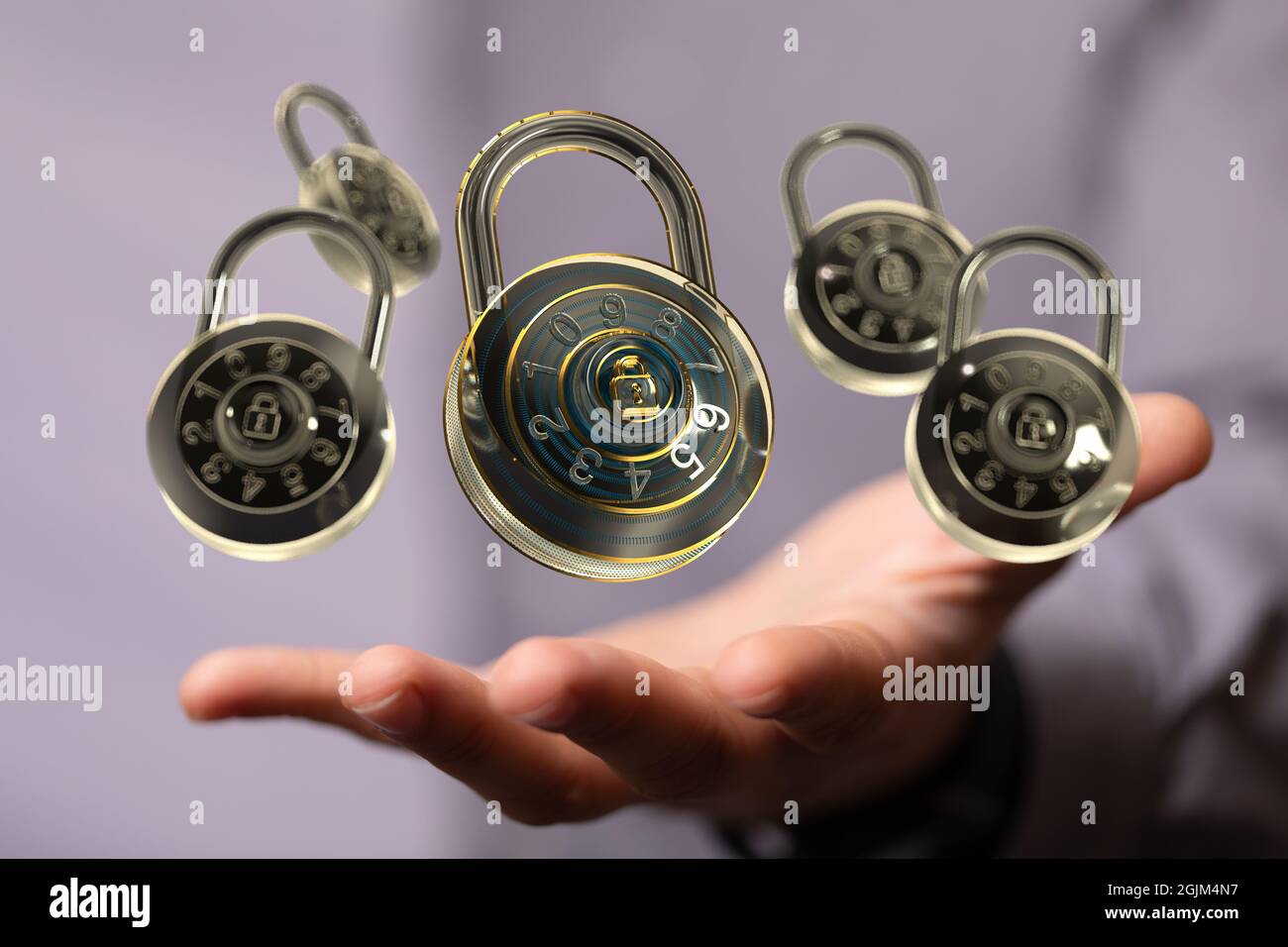 3d render of personal data security Illustrates cyber data or ...