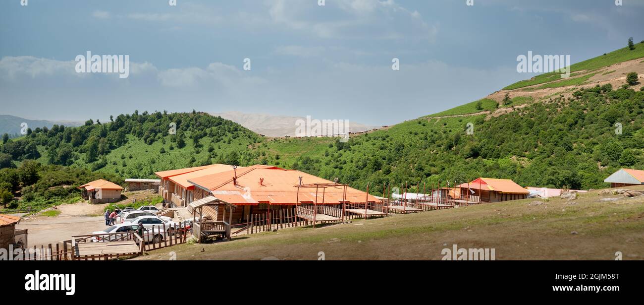 rasht, iran JULY 2021 the view from masal village and it's nature with ...