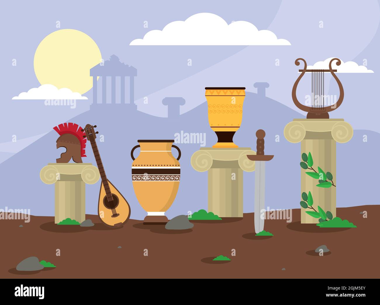 greek culture icons in field Stock Vector Image & Art - Alamy