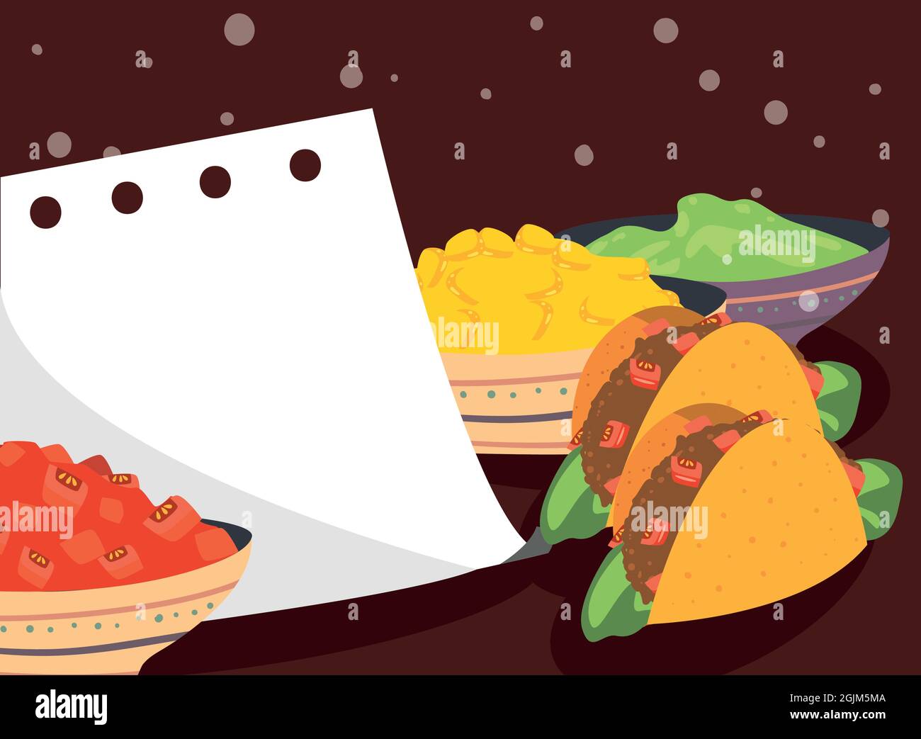 mexican tacos and recipe paper Stock Vector Image & Art - Alamy