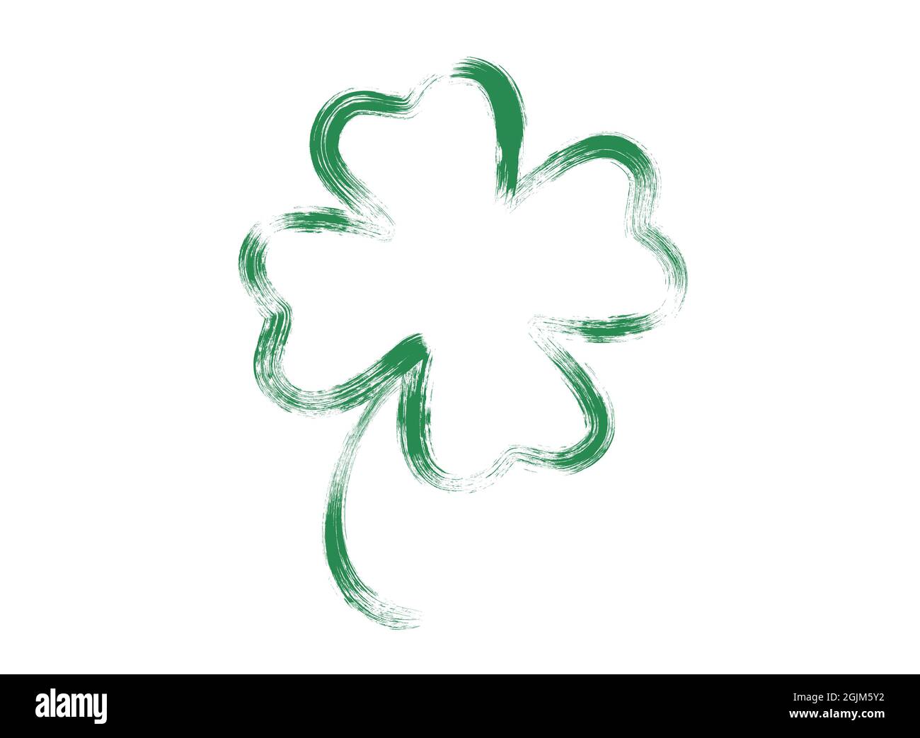 Vector vintage icon of clover for Patrick's day. Vintage green lucky ...