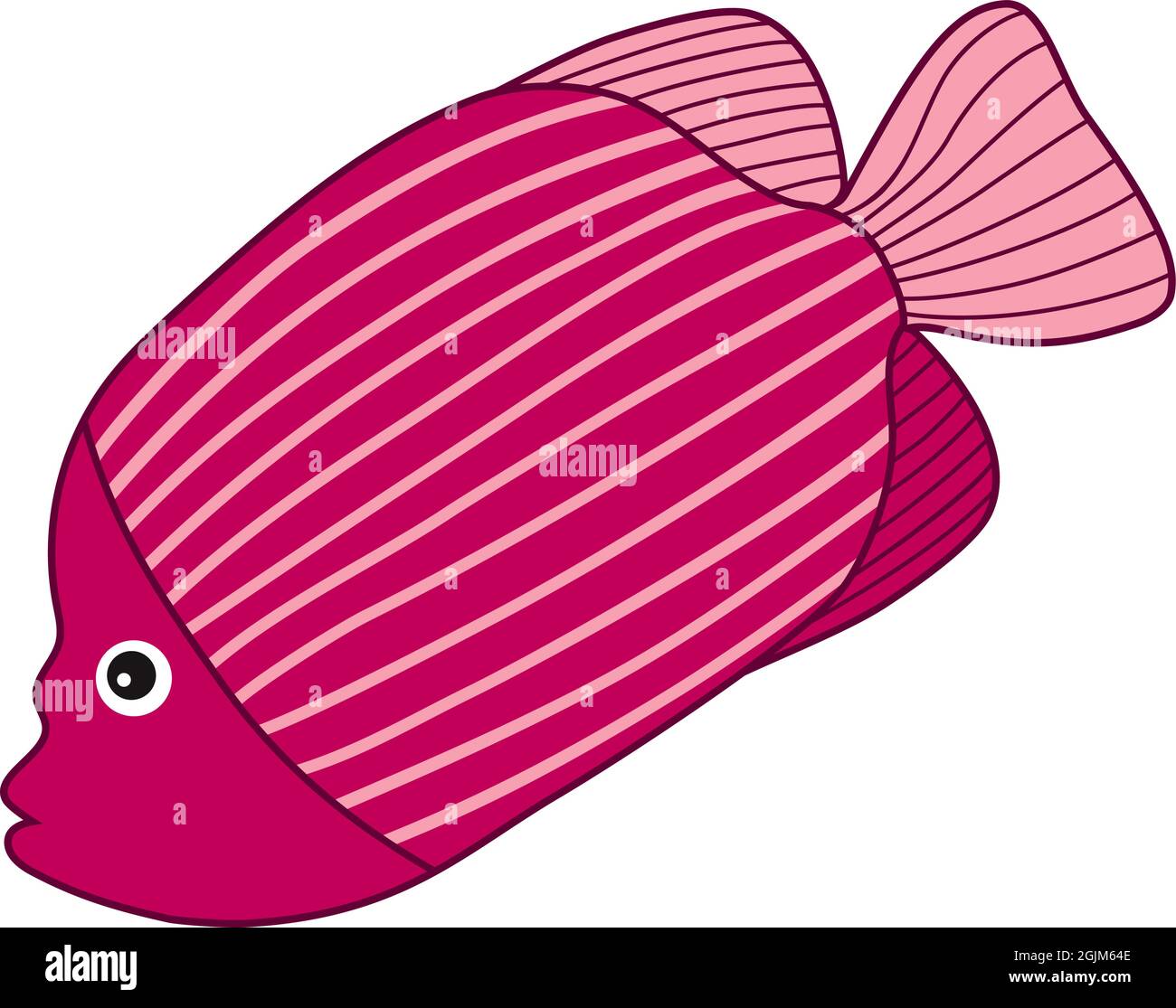Cute Isolated Tropical Colourful Fish. Vector Purple Fish Stock Vector ...
