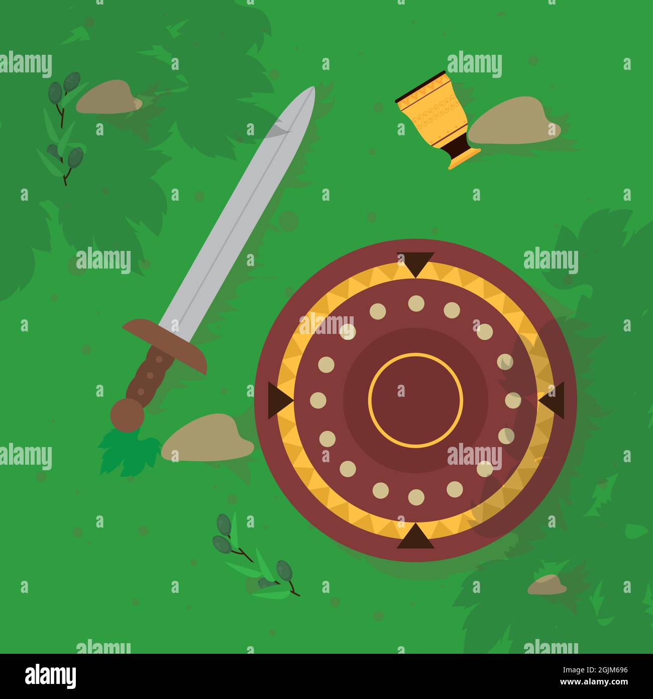 gladiator shield and sword icons Stock Vector Image & Art - Alamy