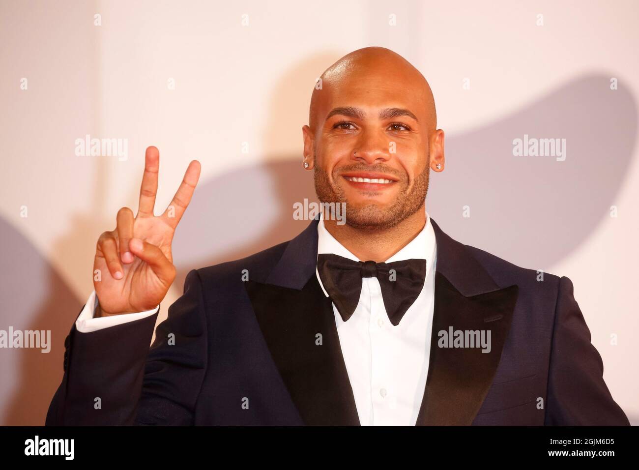 Venice, Italy. 10th Sep, 2021. Marcell Jacobs attends the premiere of ...