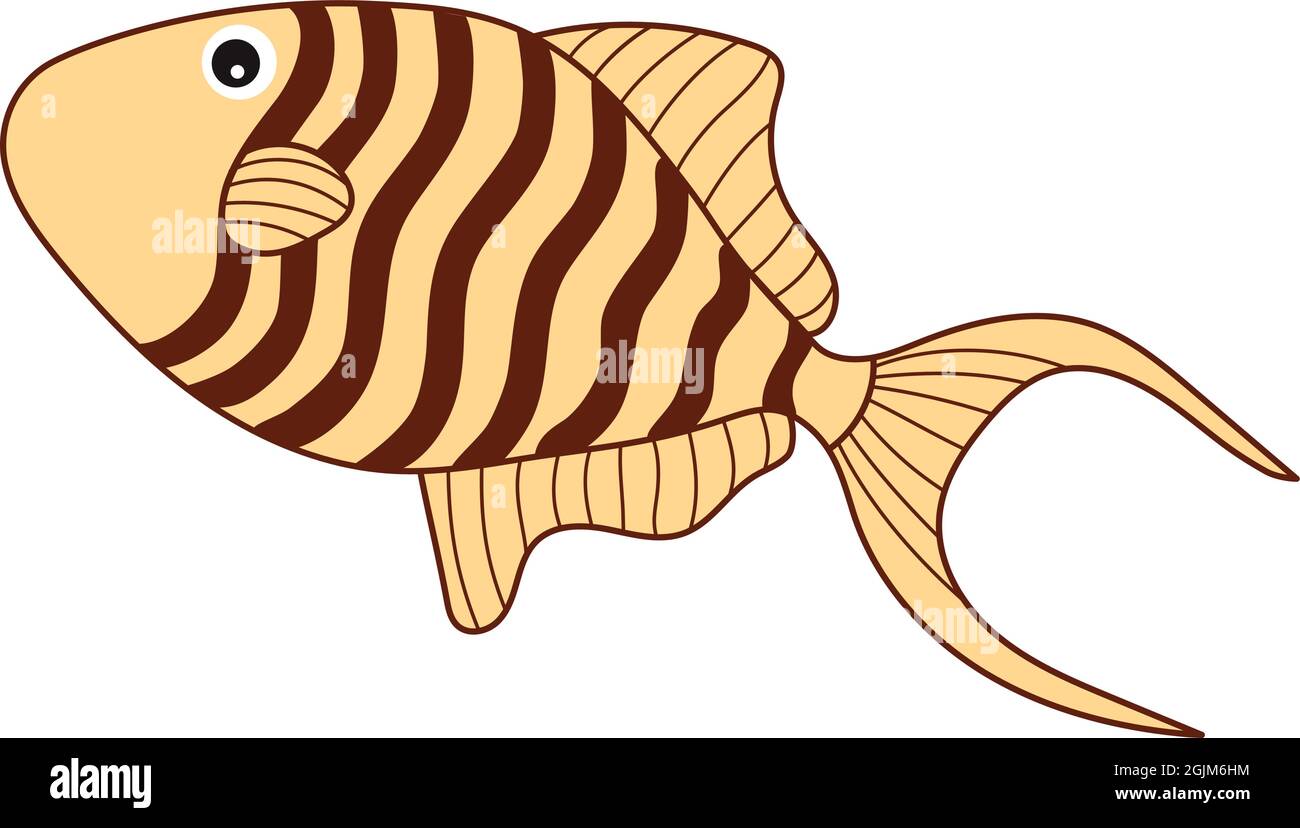 Cute Isolated Tropical Cartoon Beige Fish Stock Vector Image & Art - Alamy
