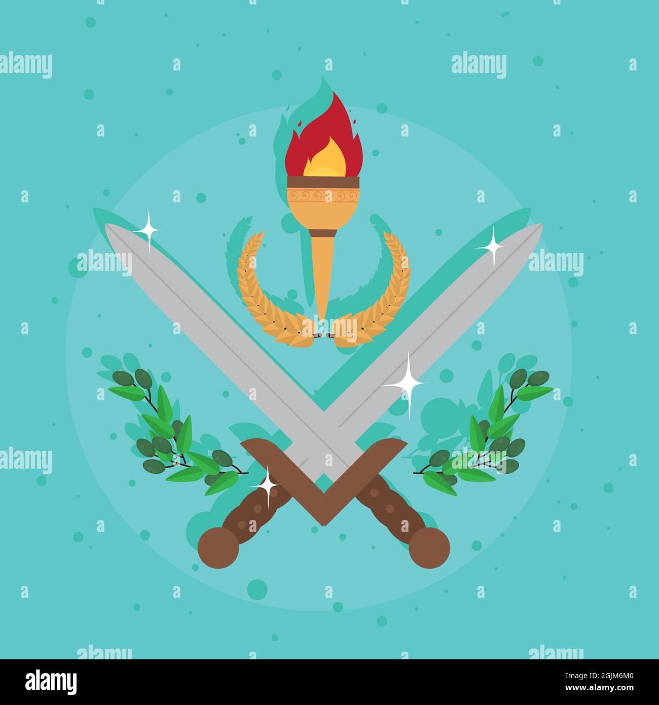 greek torch and swords icons Stock Vector Image & Art - Alamy