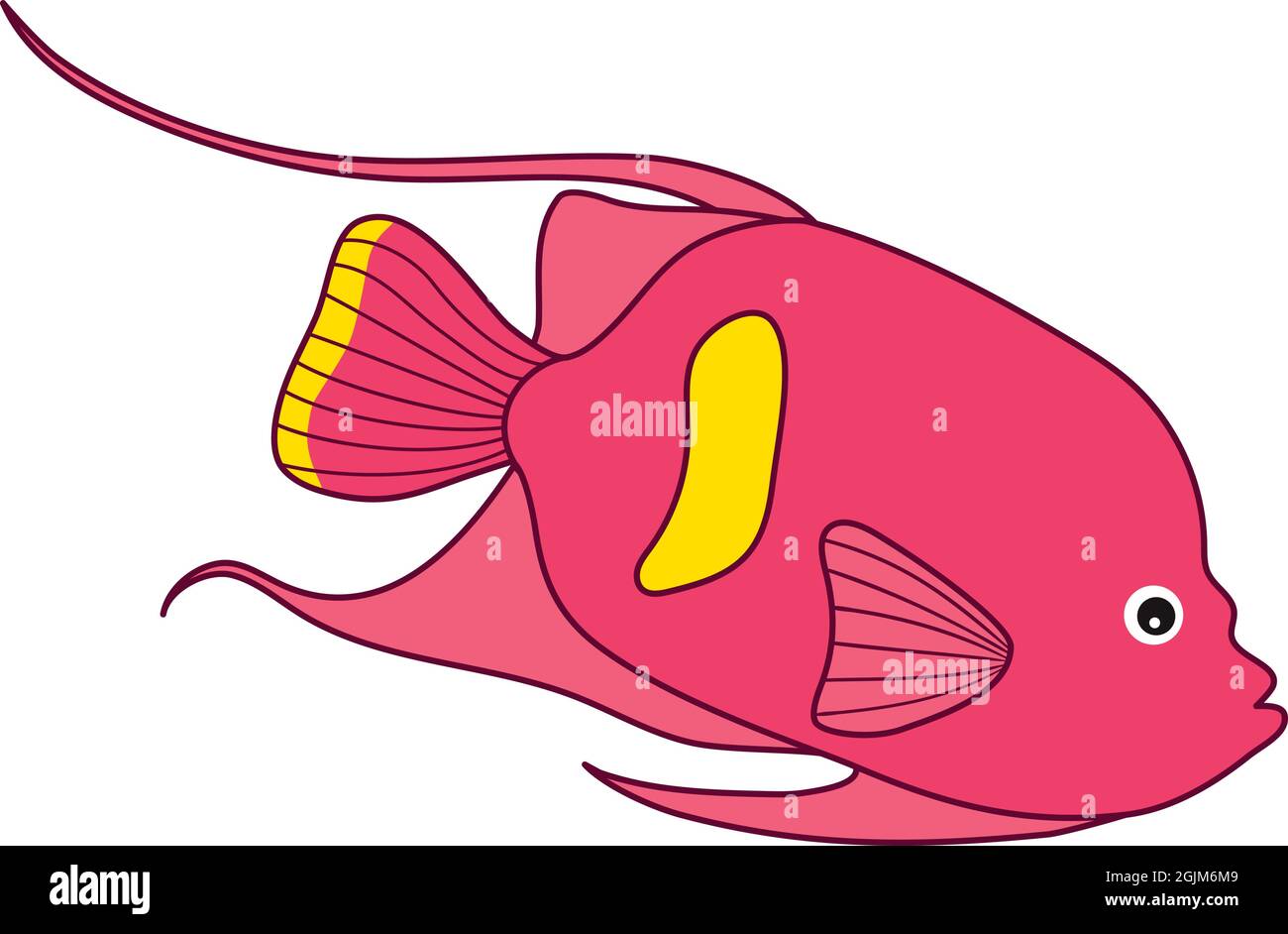 Cute Isolated Tropical Colourful Fish. Vector Turquoise Fish Stock ...