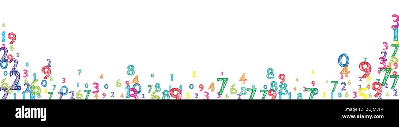 Falling colorful orderly numbers. Math study concept with flying digits ...